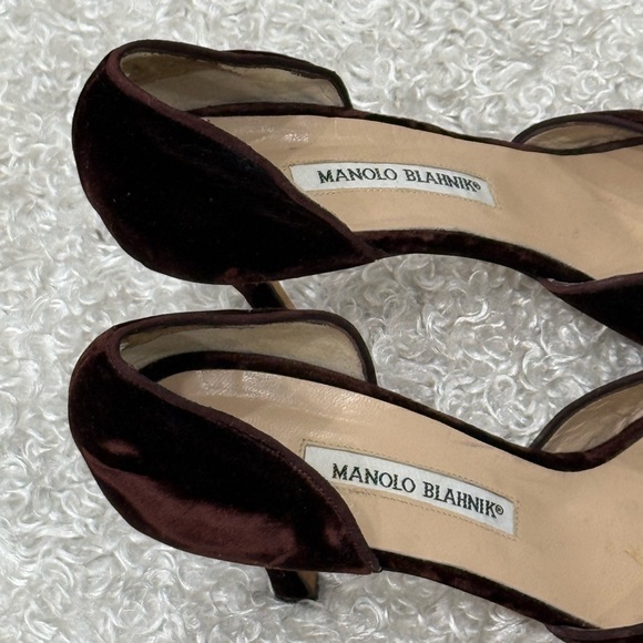 Manolo Blahnik | Shoes | Manolo Blahnik Wine Open Toed Dorsay | Poshmark